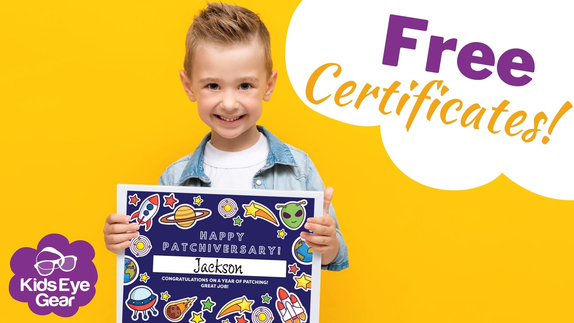 Happy Patchiversary Certificates - Kids Eye Gear